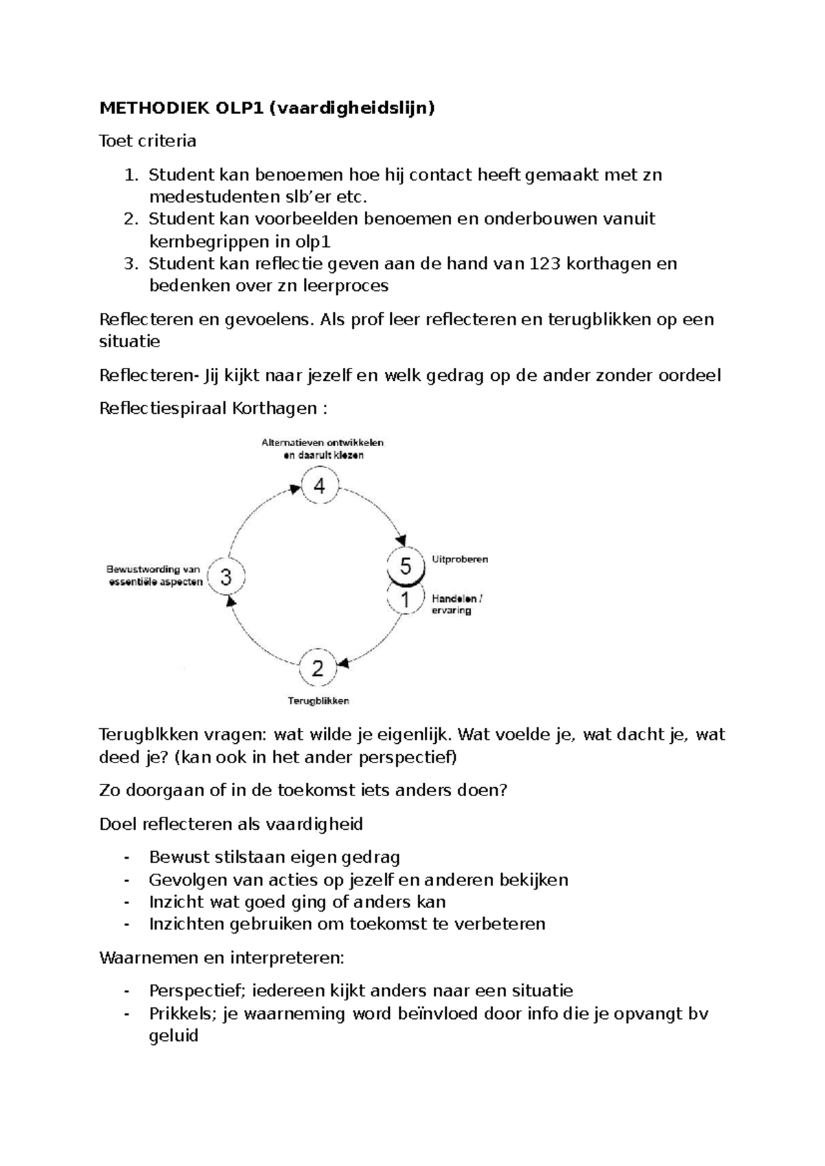 Methodiek OLP1: Reflectie en Communicatievaardigheden Toetscriteria ...