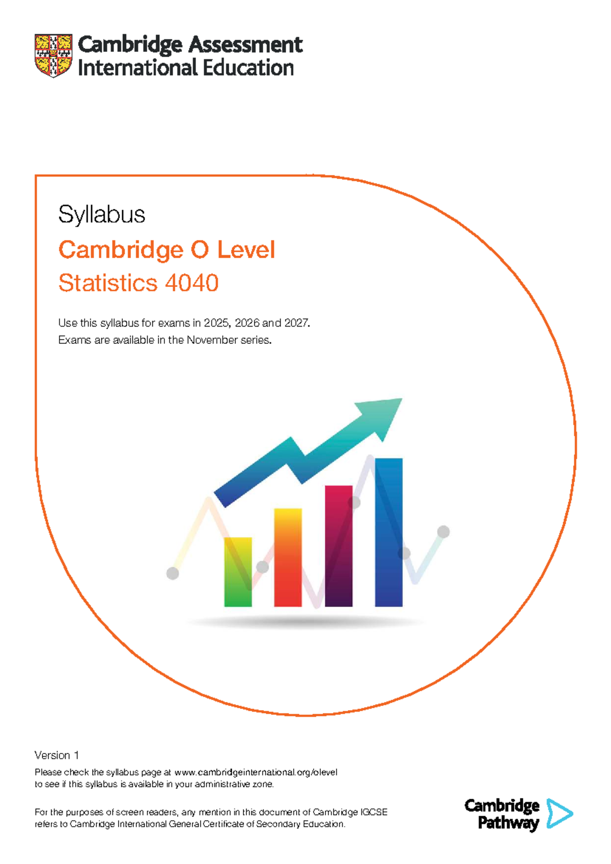 Cambridge O Level Statistics 4040 Syllabus Overview for 2025-2027 - Studocu