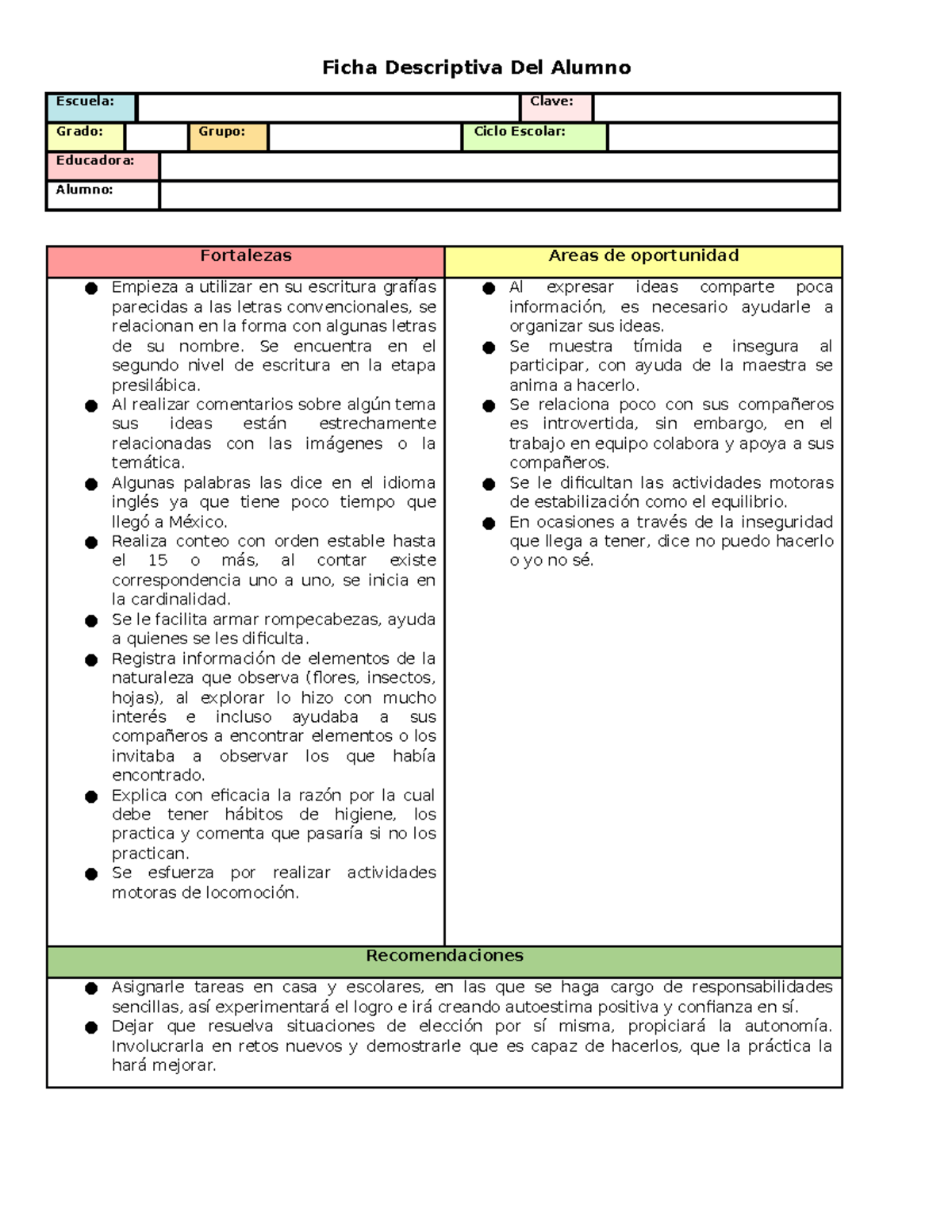 Ejemplos De Fichas Descriptivas De Grupo 2021 Preescolar De - Infoupdate.org