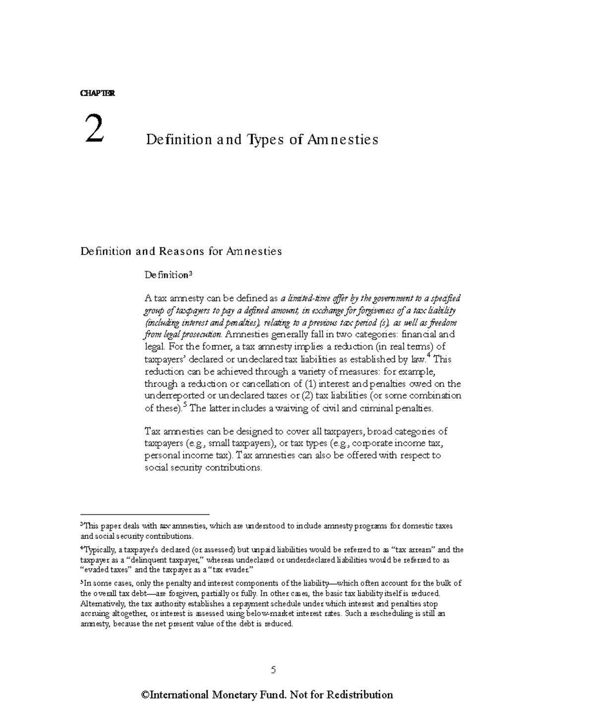 CHAPTER 2: Definition and Types of Tax Amnesties (Econ 101) - Studocu