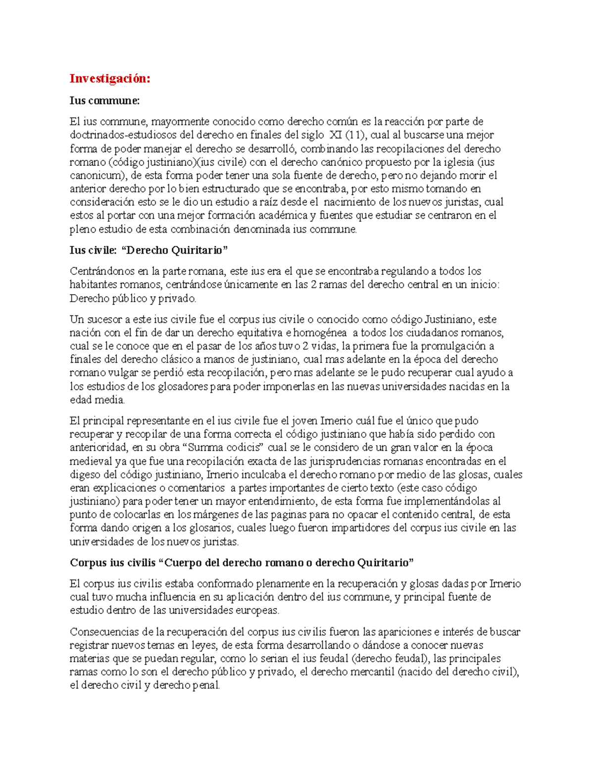 Ius Commune: Un Análisis del Derecho Común y su Origen Medieval - Studocu