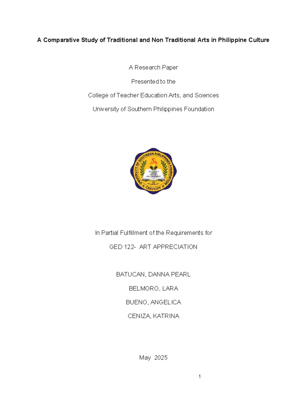 Comparative Study of Traditional & Non-Traditional Arts in PH Culture ...