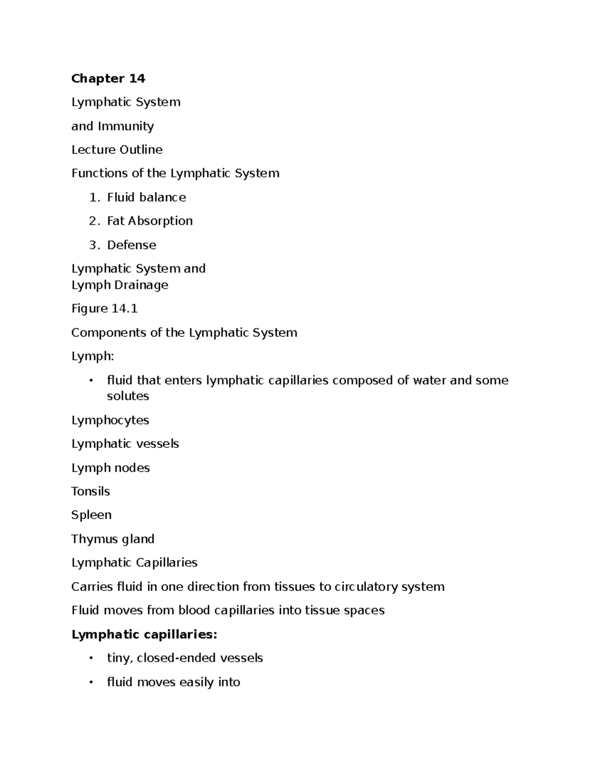 Chapter 14: Lymphatic System & Immunity Lecture Notes - Studocu