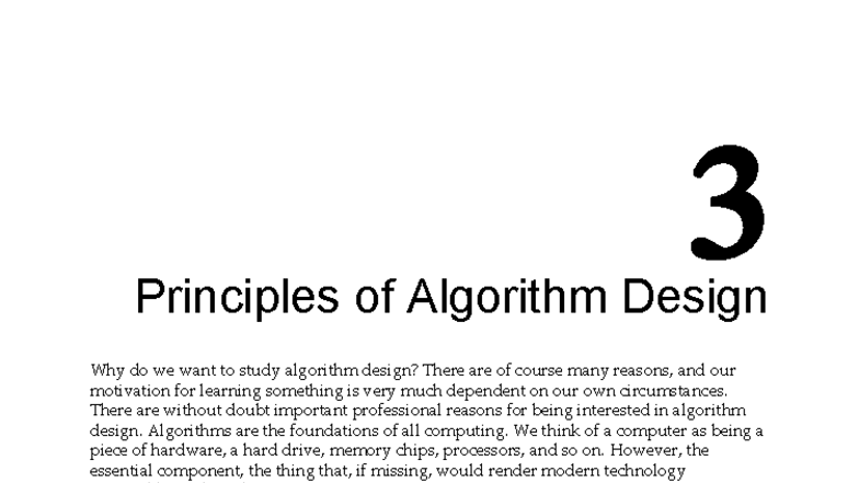 3 Principles of Algorithm Design: Understanding Algorithms' Importance - Studocu