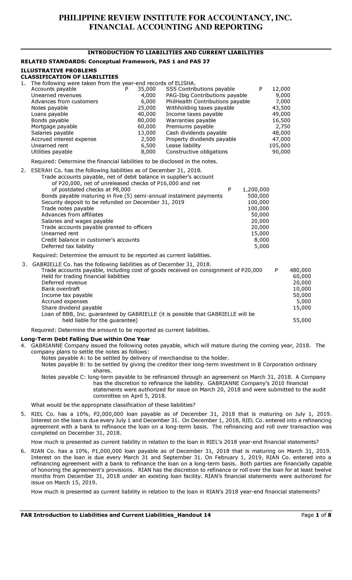Introduction To Liabilities And Current Liabilities Financial