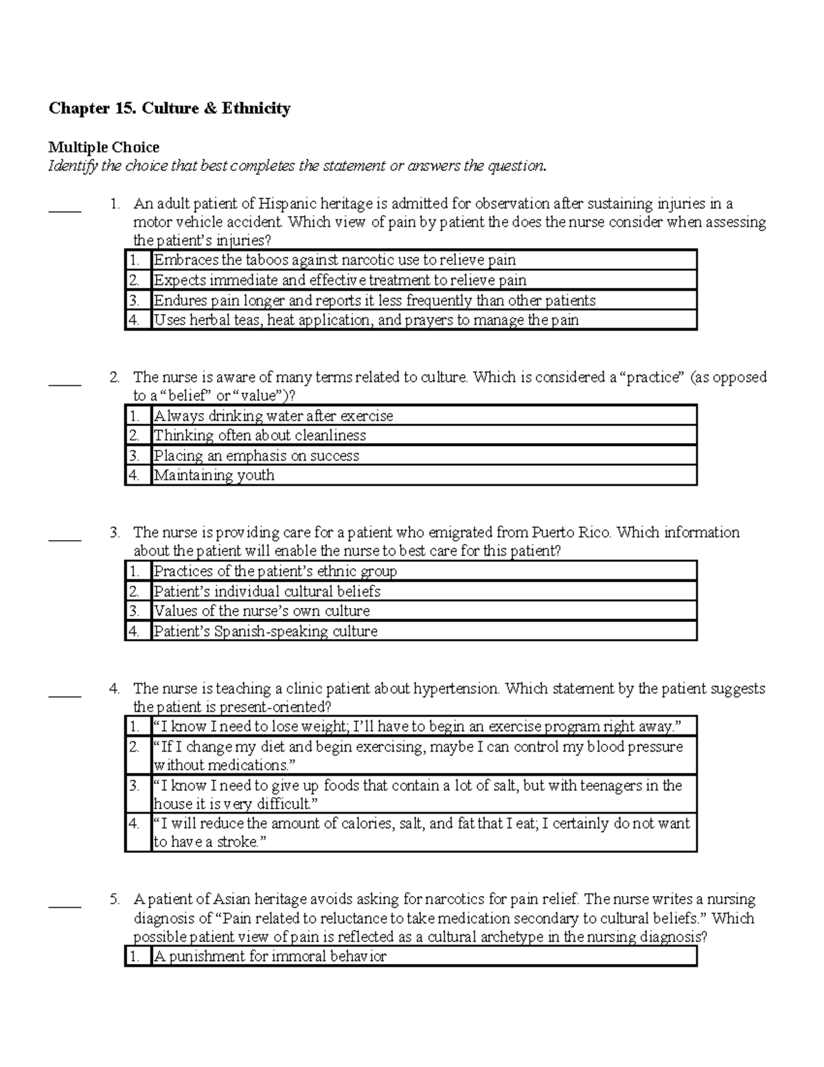 Ch15fun chapter 15 test questions to help you study - Chapter 15 ...