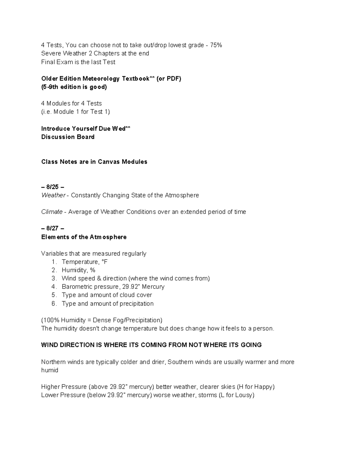 Chapter 2 & 3 Meteorology Notes: Temp, Heat & Atmosphere Insights - Studocu