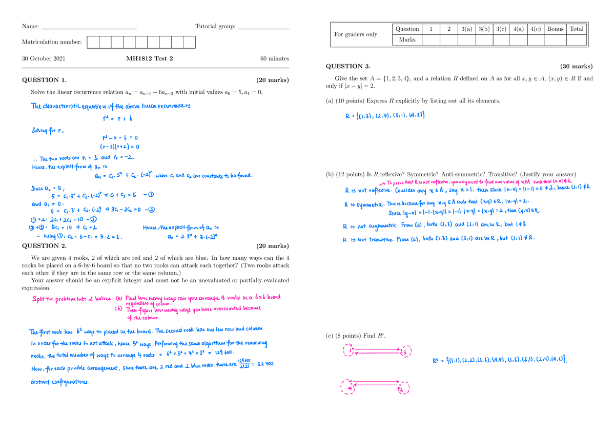 MH1812 21-22 S1 Test 2 - Practice paper - Name: Tutorial group ...