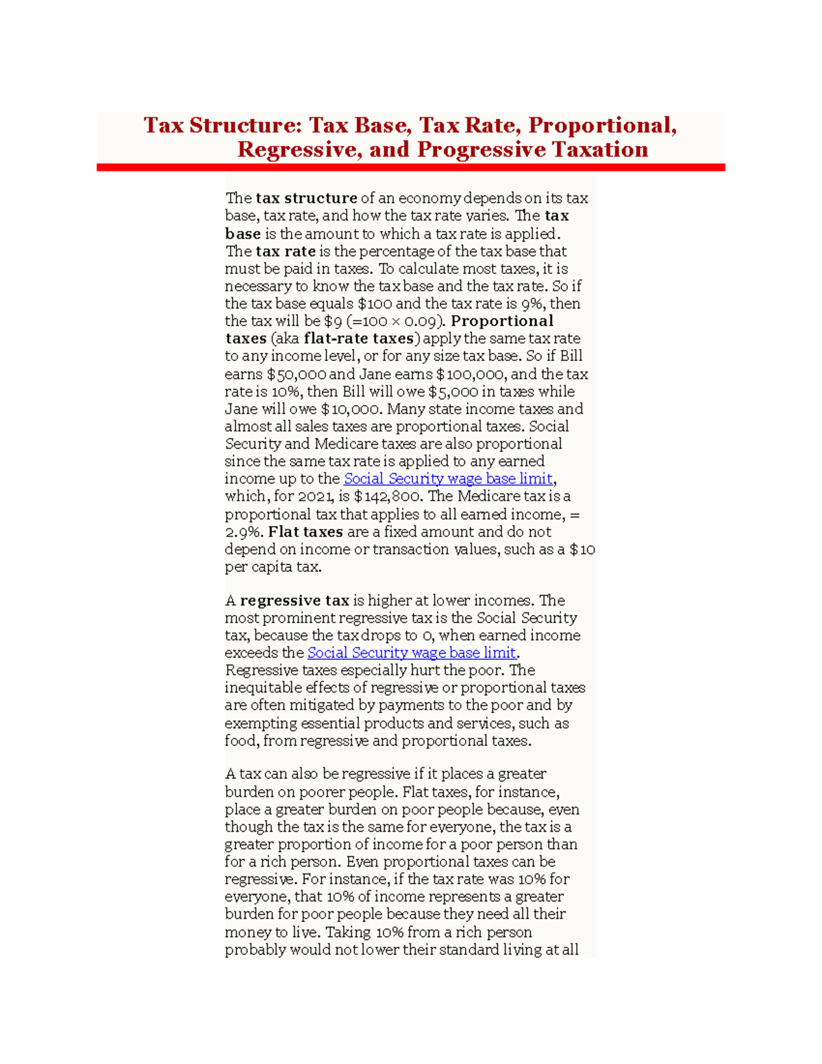 Tax Structure (1) - Cấu trúc thuế - Tax Structure: Tax Base, Tax Rate ...