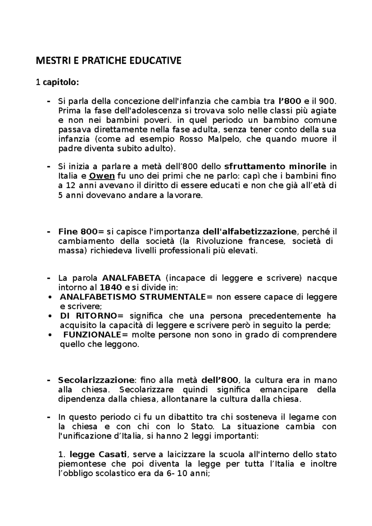 Mestri e Pratiche Educative: Evoluzione dell'Istruzione in Italia - Studocu