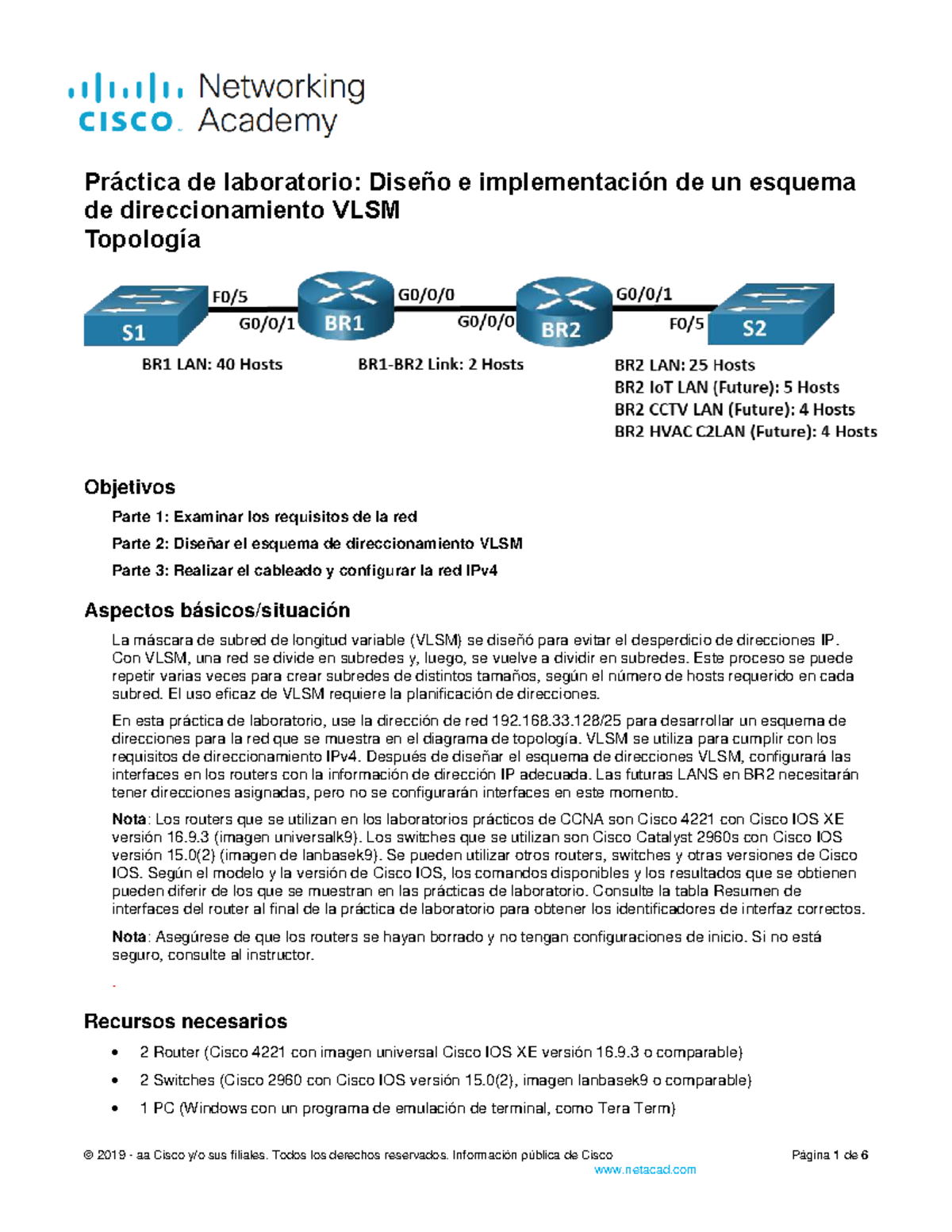 Laboratorio 11: Diseño e Implementación de VLSM en Redes IPv4 - Studocu