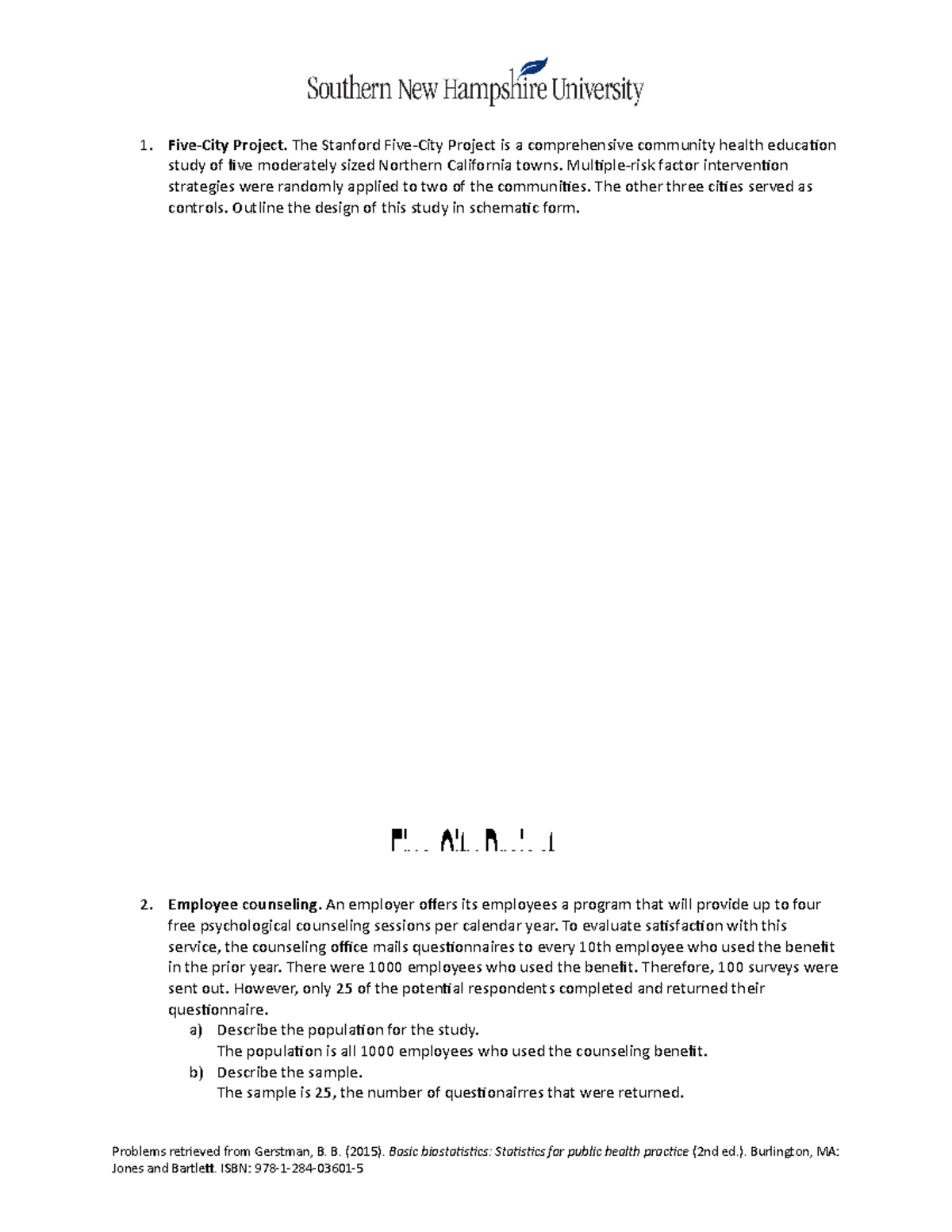 IHP 525 Module Two Problem Set: Community Health & Biostatistics ...