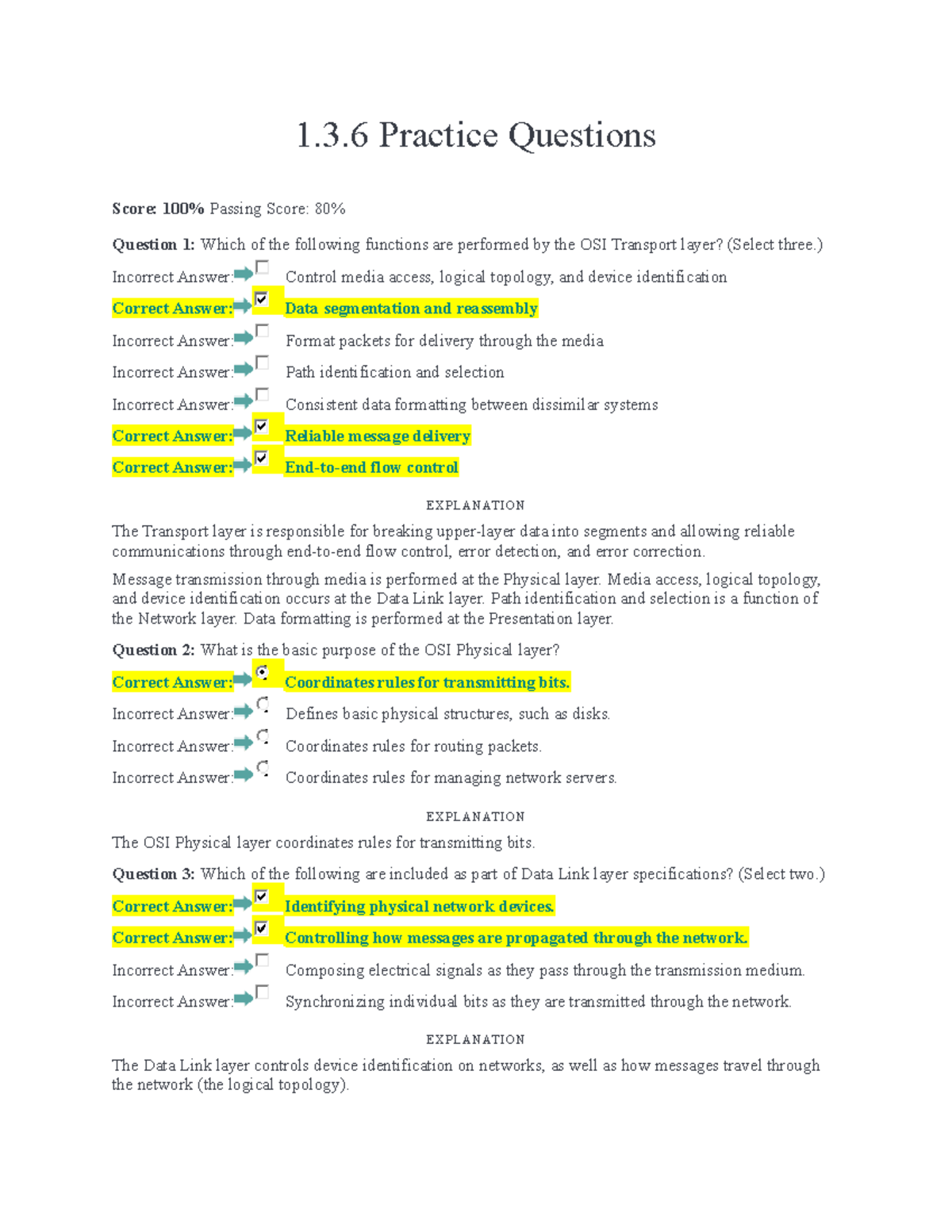 IT-212 TestOut LabSim 1.3.6 Practice Questions - 1.3 Practice Questions ...