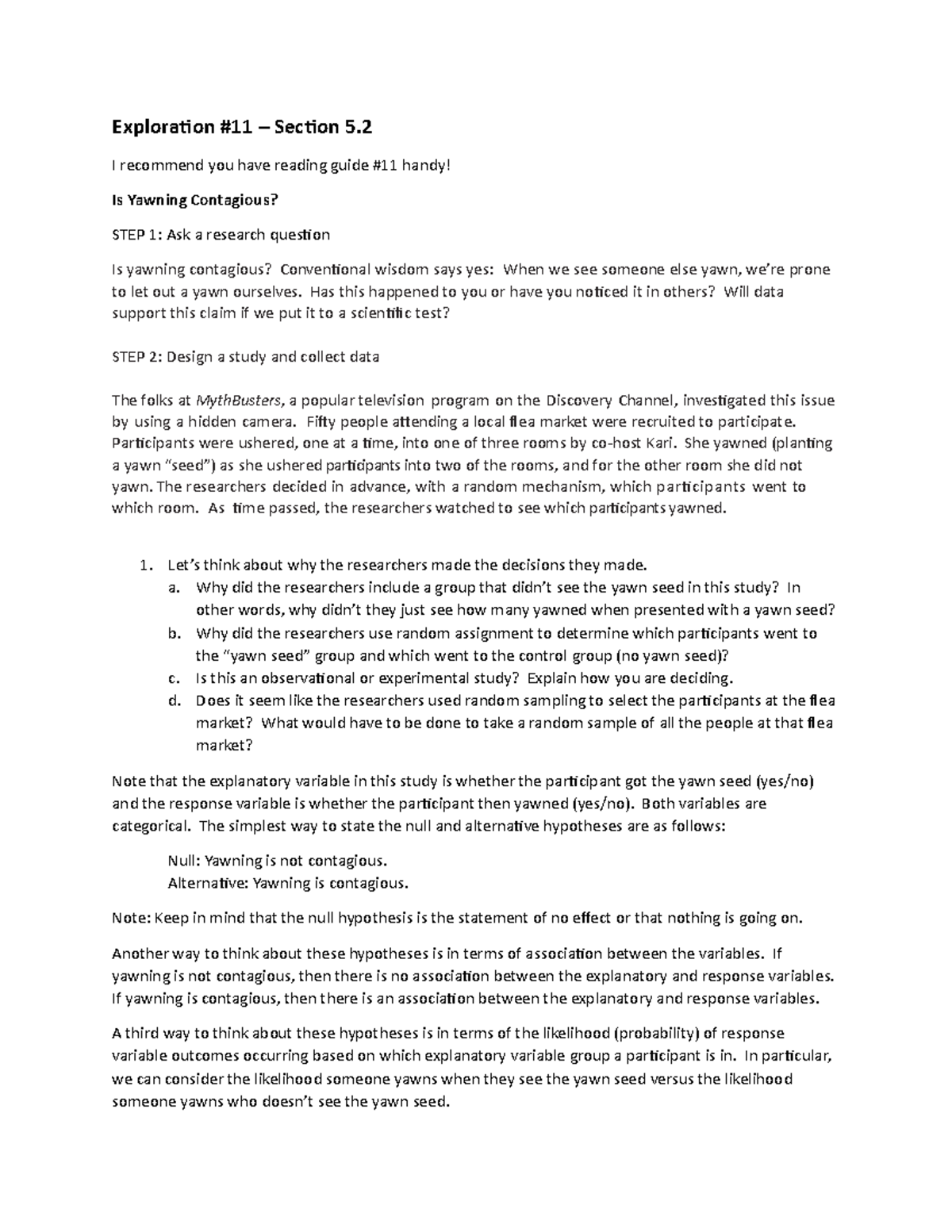 Exploration #11: Is Yawning Contagious? Study Analysis and Insights ...