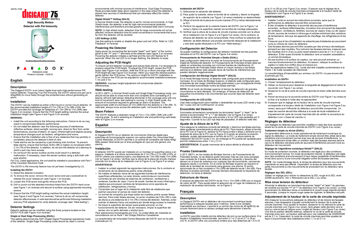 DG75+ LED Settings and Installation Guide (DG75+) - Studocu