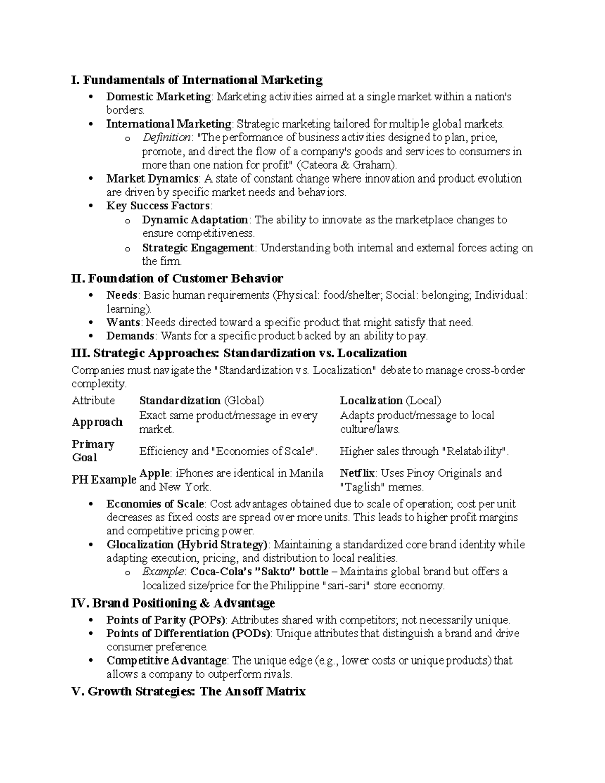 International Marketing Fundamentals: Key Concepts & Strategies - Studocu