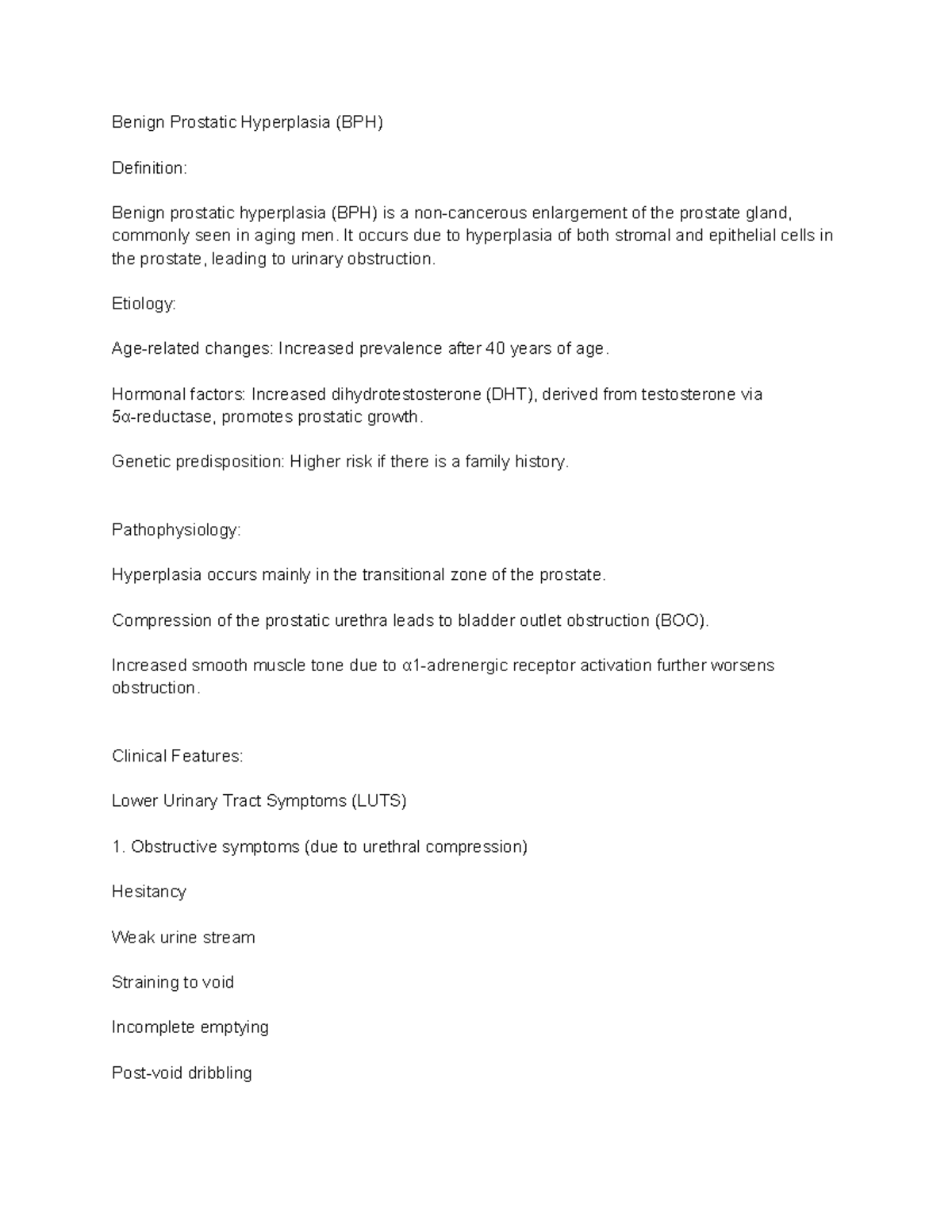 Benign Prostatic Hyperplasia (BPH) - Benign Prostatic Hyperplasia (BPH ...