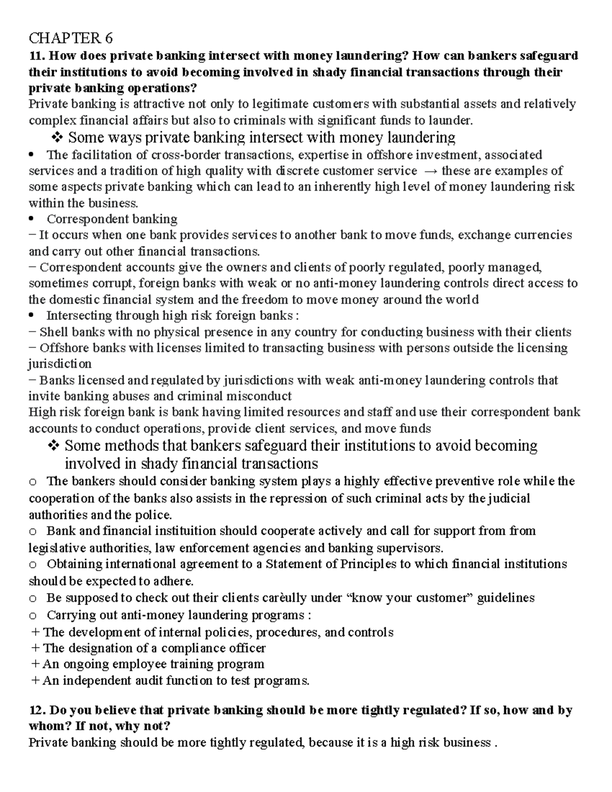 Ch6 1112 Ch7 12 - Answers to questions 11, 12 chapter 6 and 1, 2 chapter 7 - CHAPTER 6 11. How ...