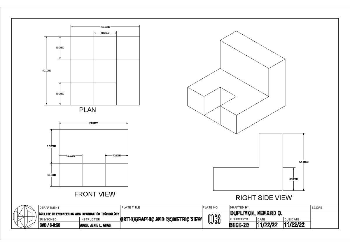 Dupliyon Isometric Plate 03 - Civil Engineering - DEPARTMENT COLLEGE OF ...