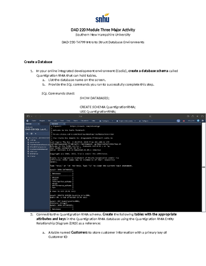 DAD 220 Module Four Lab - Load the classicmodels data set. 2. Start a ...