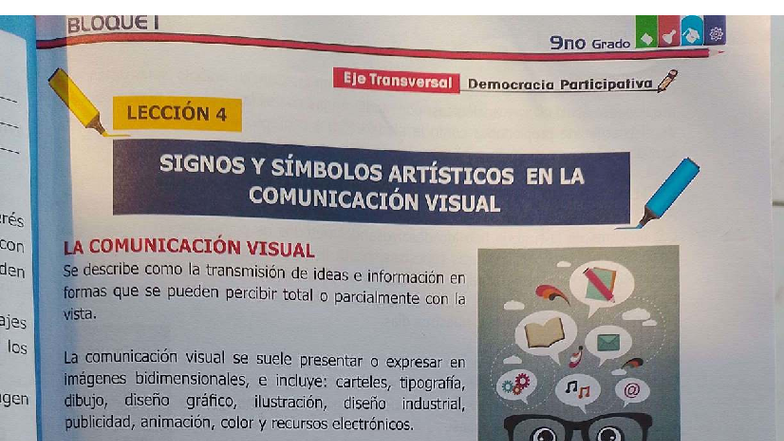 BLOQUE I 9no Grado LECCIÓN 4: Signos y Símbolos en la Comunicación ...