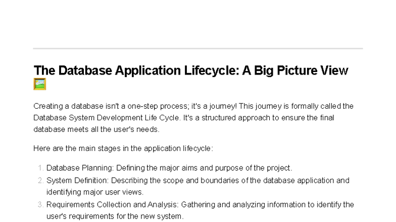 Database Application Lifecycle Overview: Key Stages & Design Phases ...