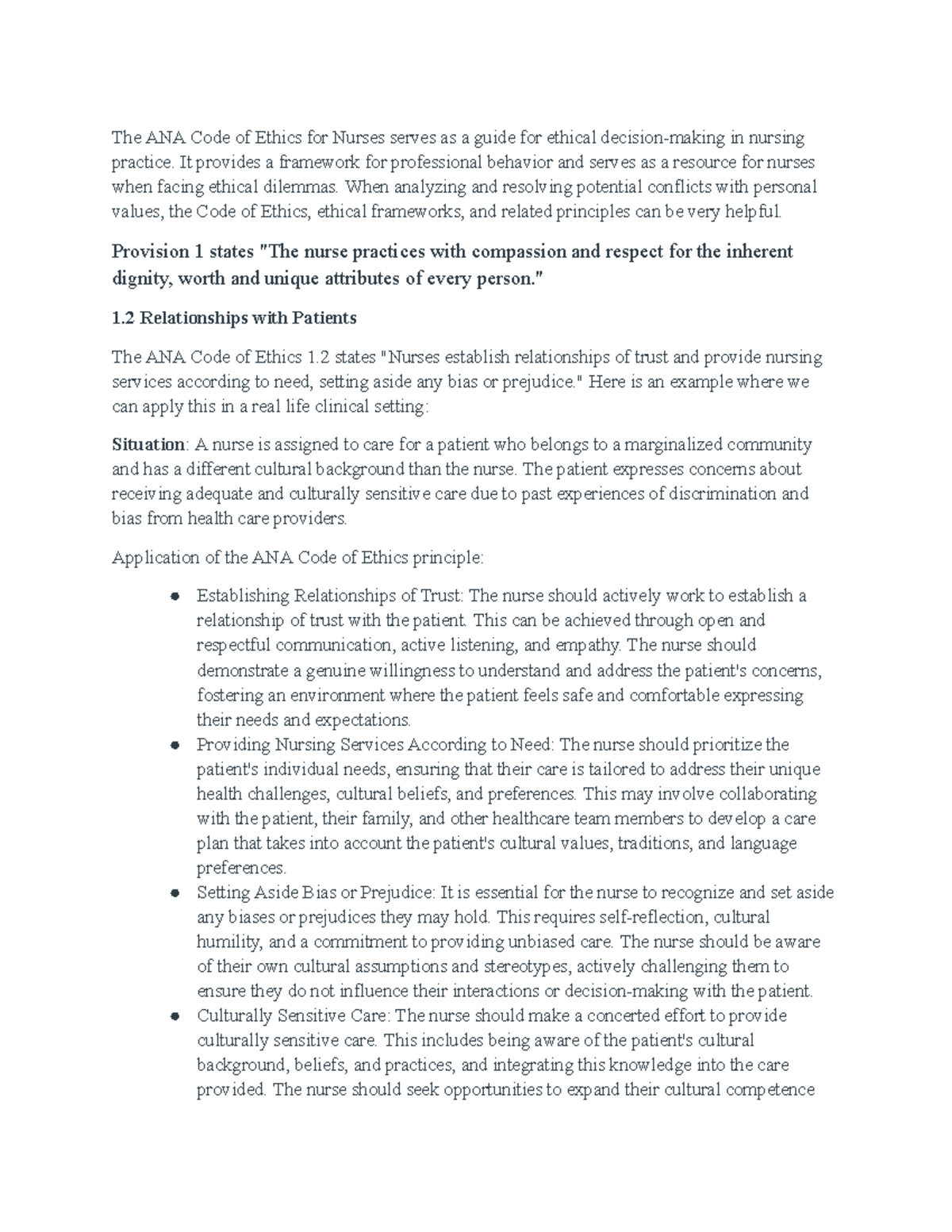 ANA Code of Ethics for Nurses: Ethical Decision-Making Guide - Studocu