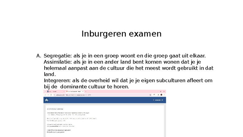 Inburgeren Examen: Cultuur, Integratie en Toetsresultaten - Studeersnel