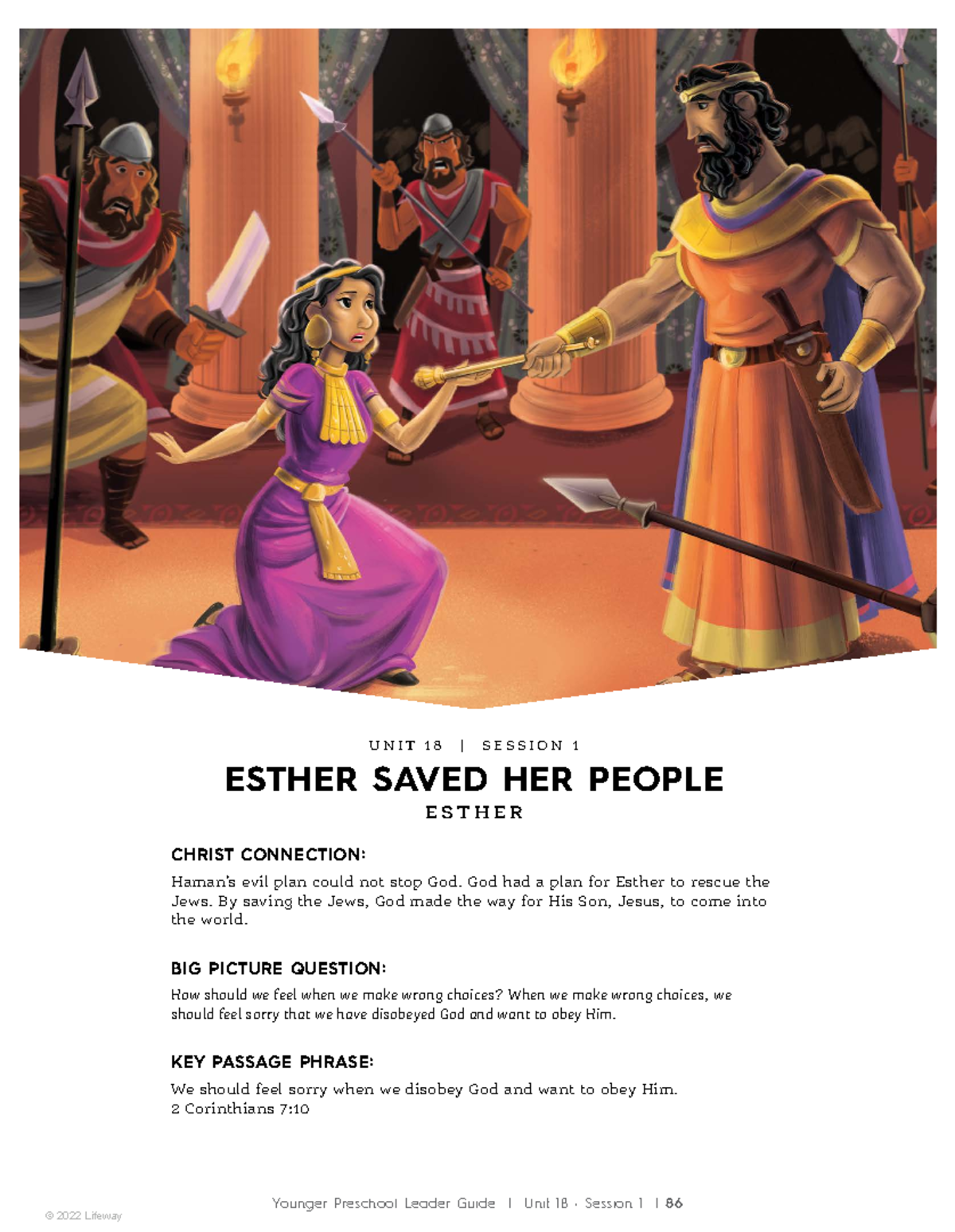 Younger Preschool Leader Guide: Unit 18, Session 1 - Esther's Story ...