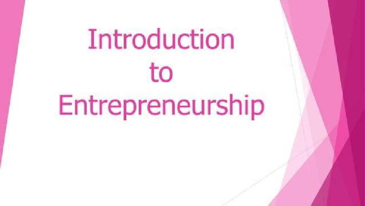 Entre Q1 Lesson 1: Understanding the Role of Entrepreneurship - Studocu