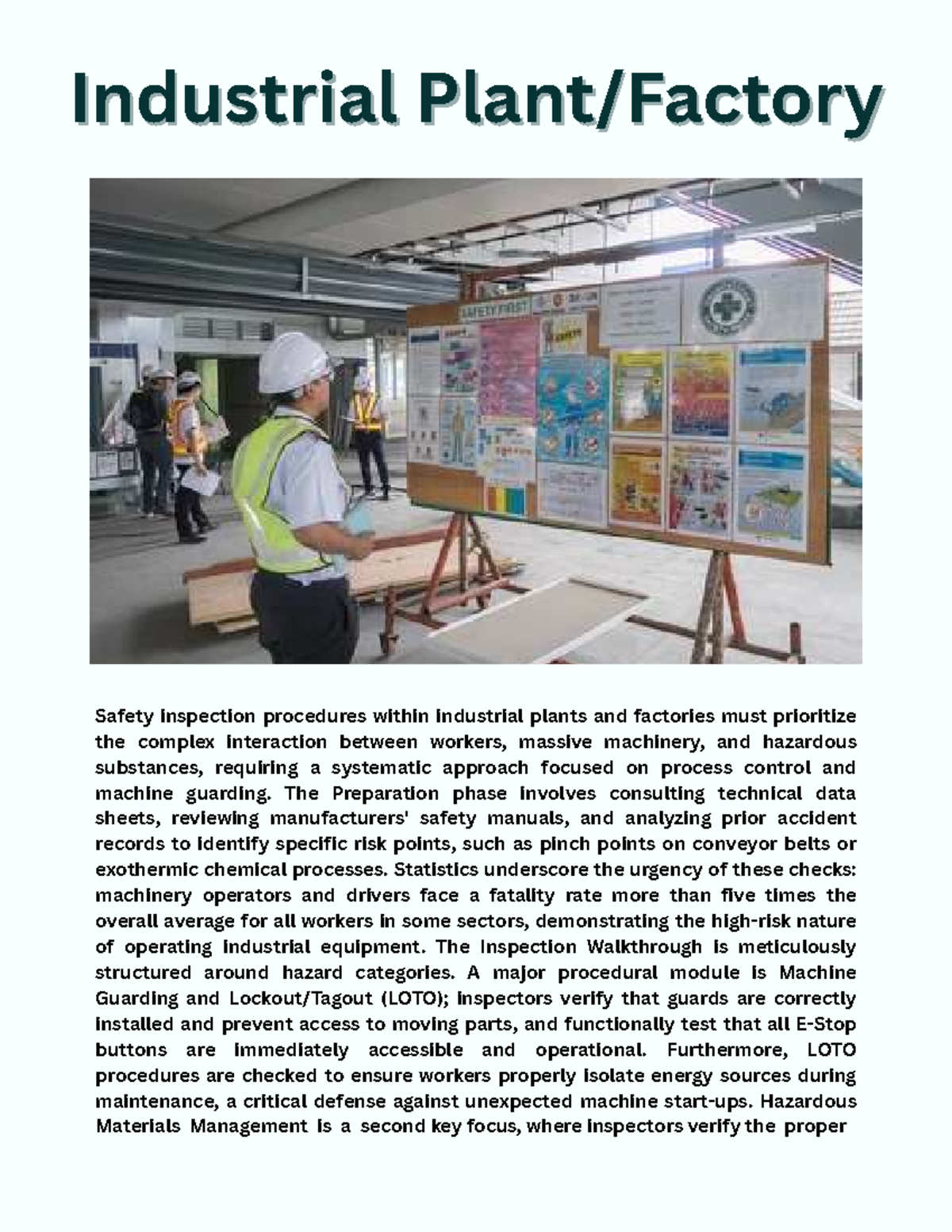 Industrial Safety Inspection Procedures: A Focus on Machine Guarding ...