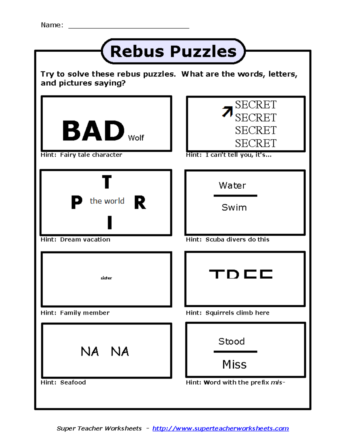 Rebus Puzzles Exercise 1: Fun Word Play Challenge - Studocu