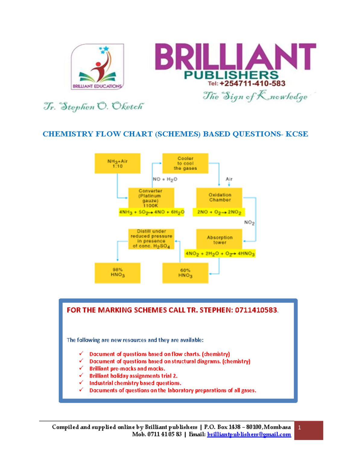 Chemistry Flow Charts for KCSE - Comprehensive Study Guide - Studocu