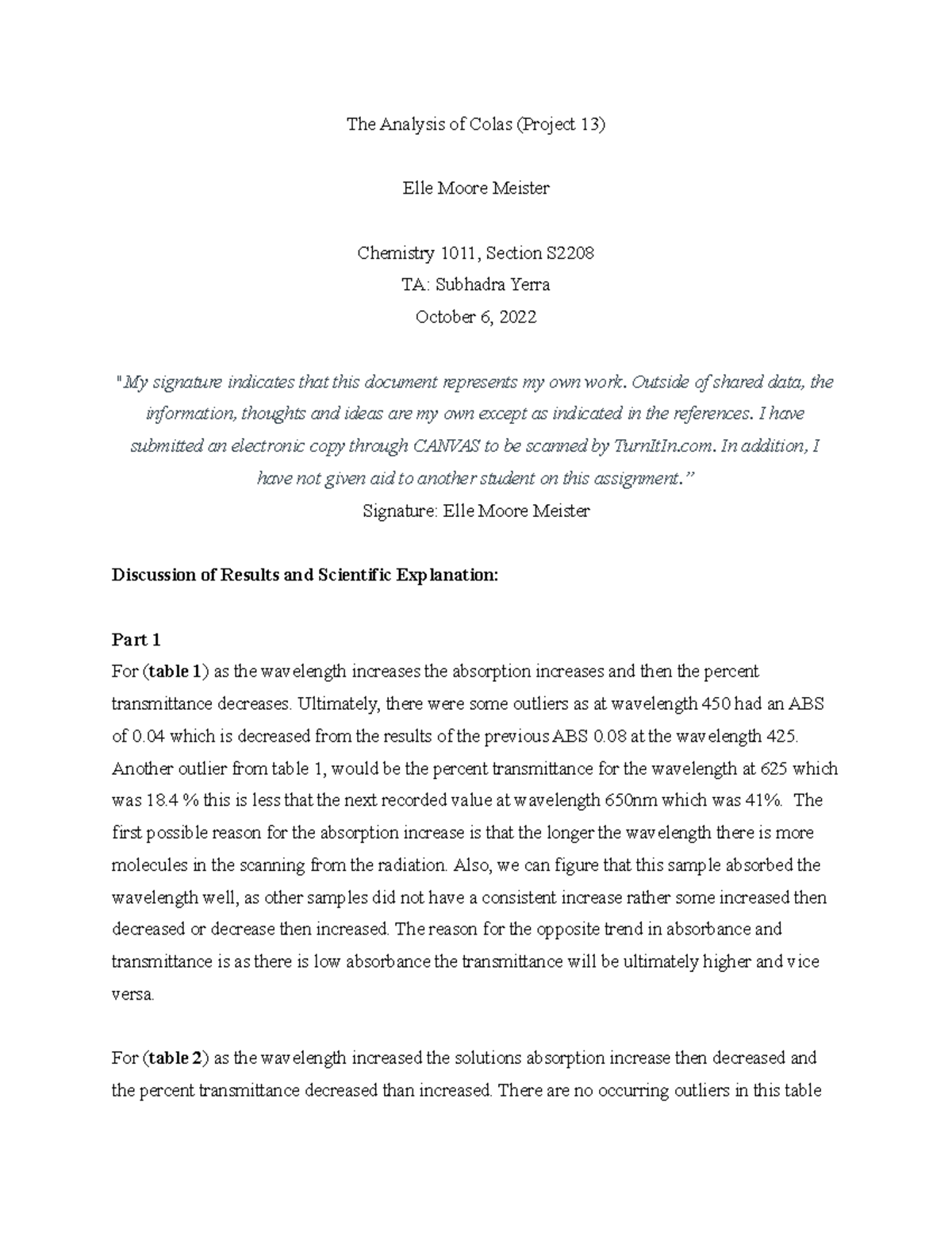 Analysis of Colas - Studocu