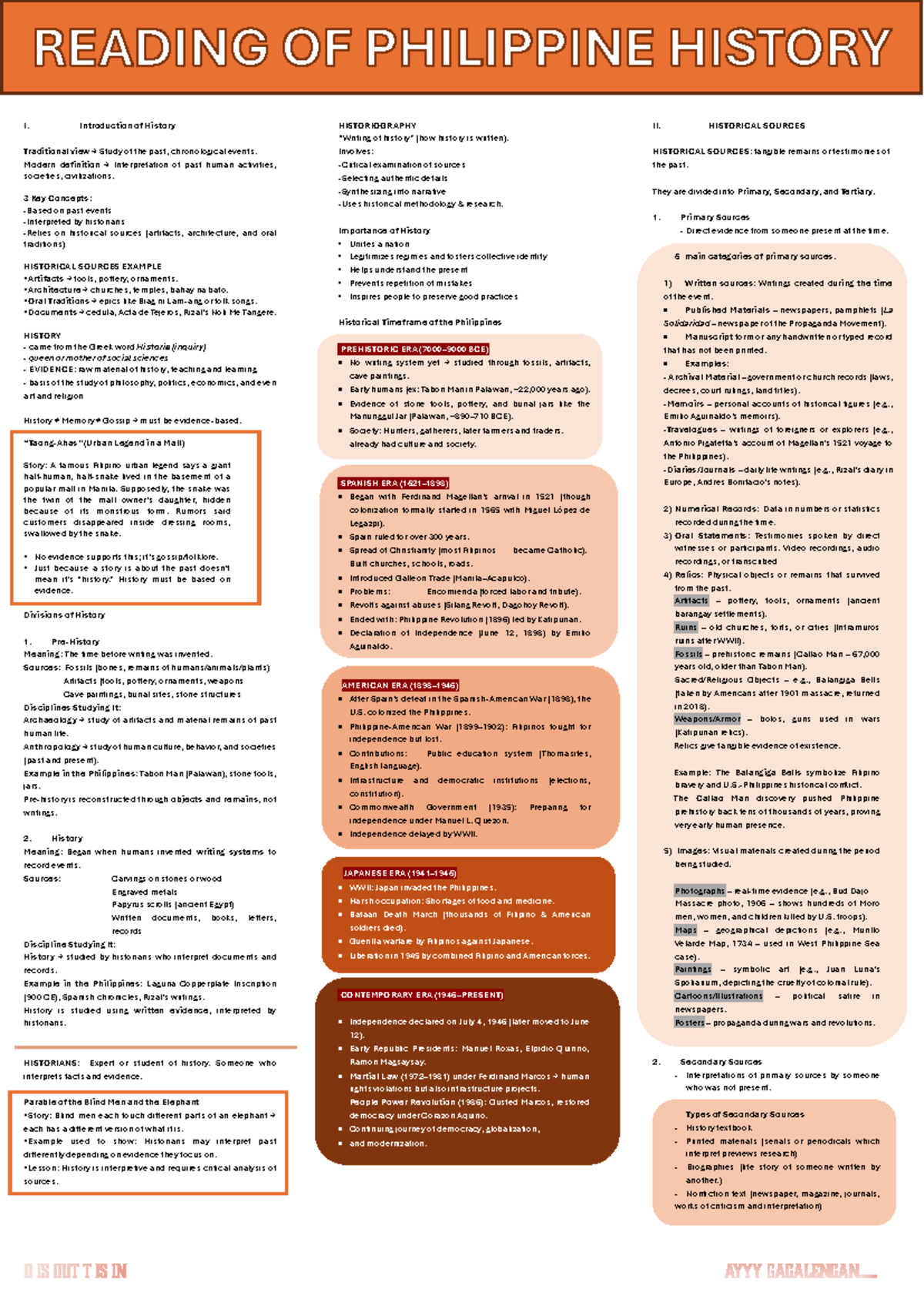 Philippine History I: Key Concepts and Historical Sources Notes - Studocu
