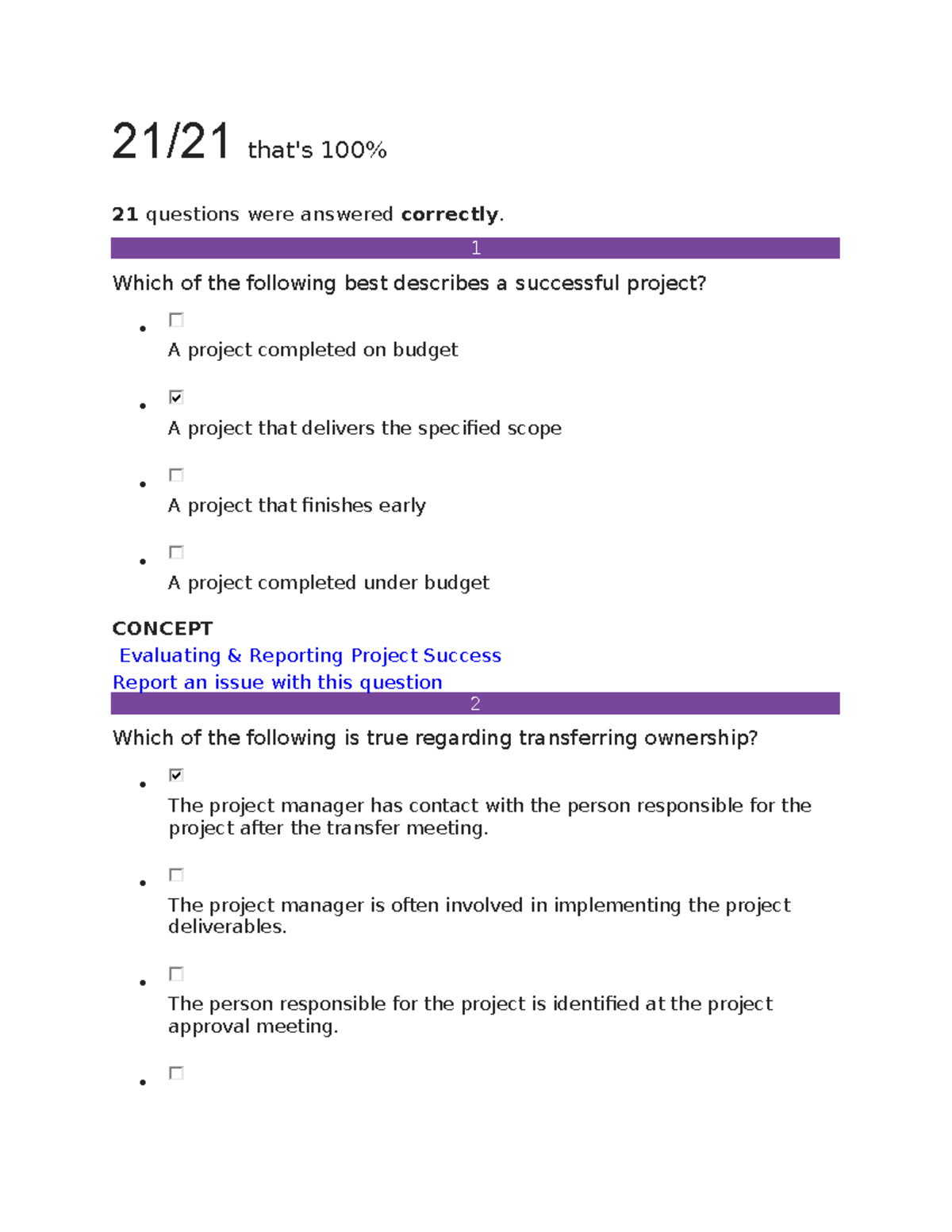 Unit 4 Milestone Final Exam: Project Management Concepts & Evaluation ...