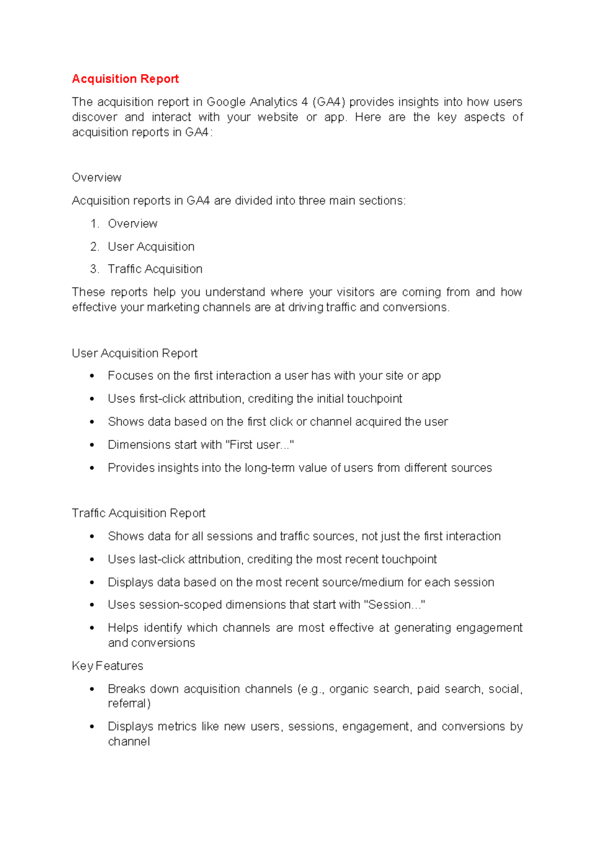 Acquisition and Angement Report - Acquisition Report The acquisition ...