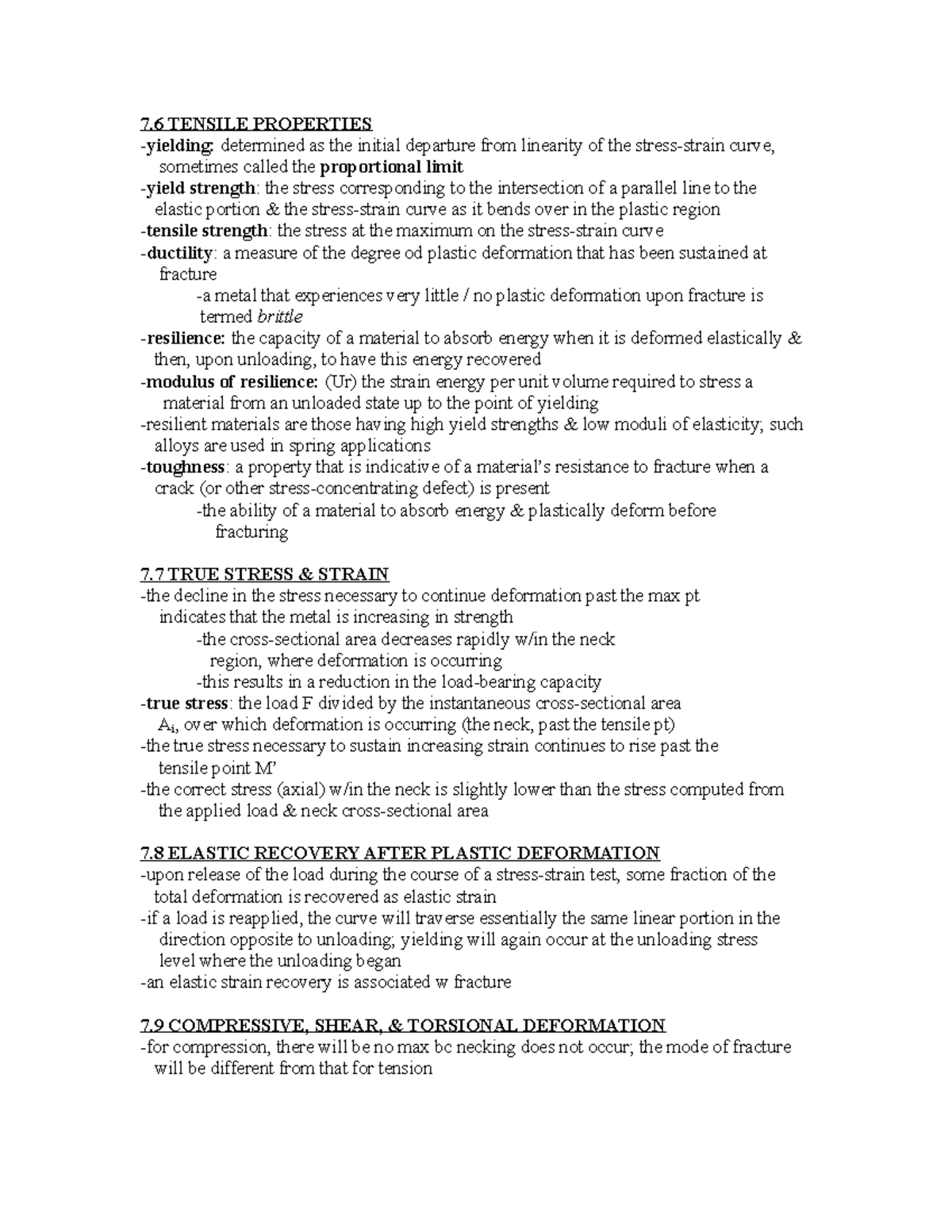 Summary of Material Science and Engineering Concepts (MAT 101) - Studocu