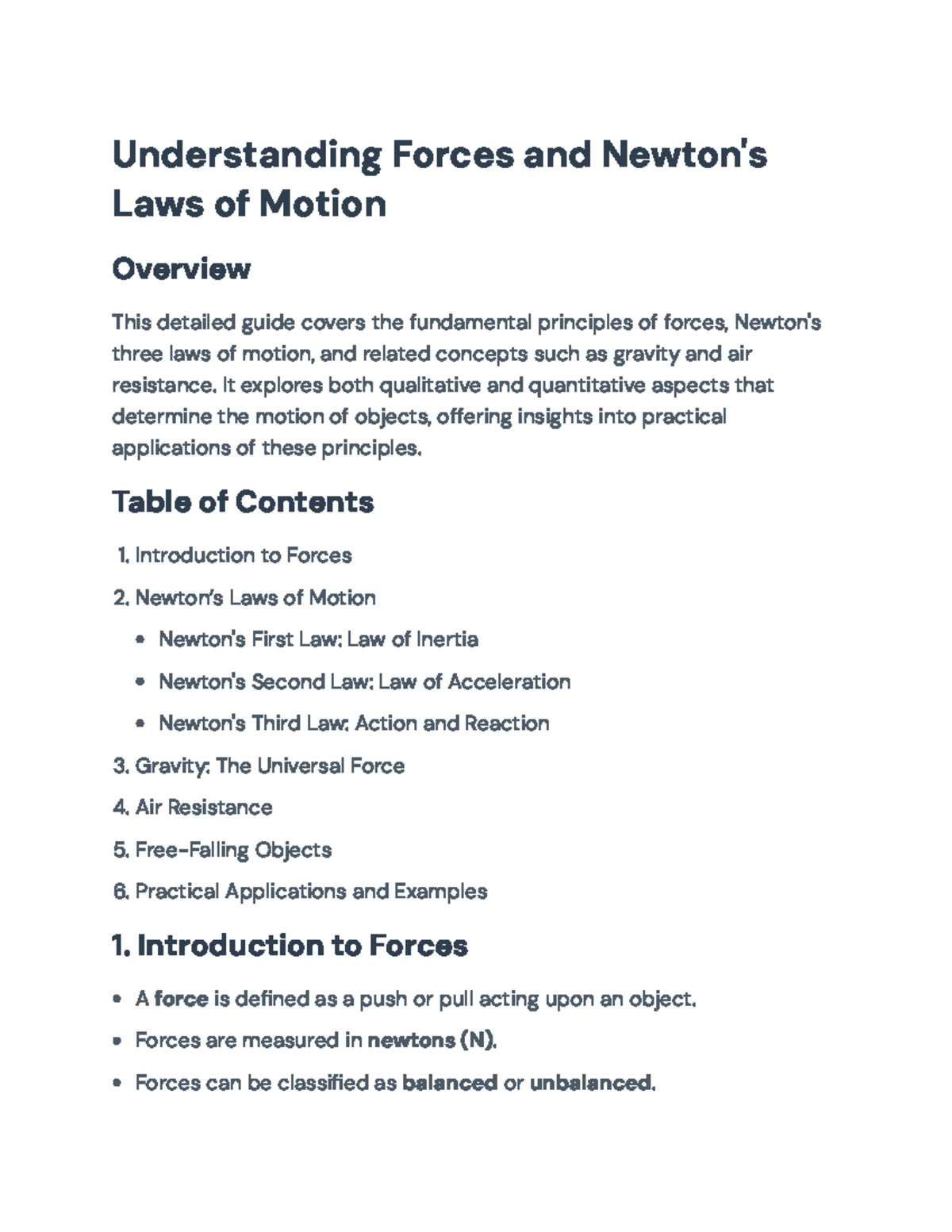 Understanding Forces and Newton's Laws of Motion - A Comprehensive ...