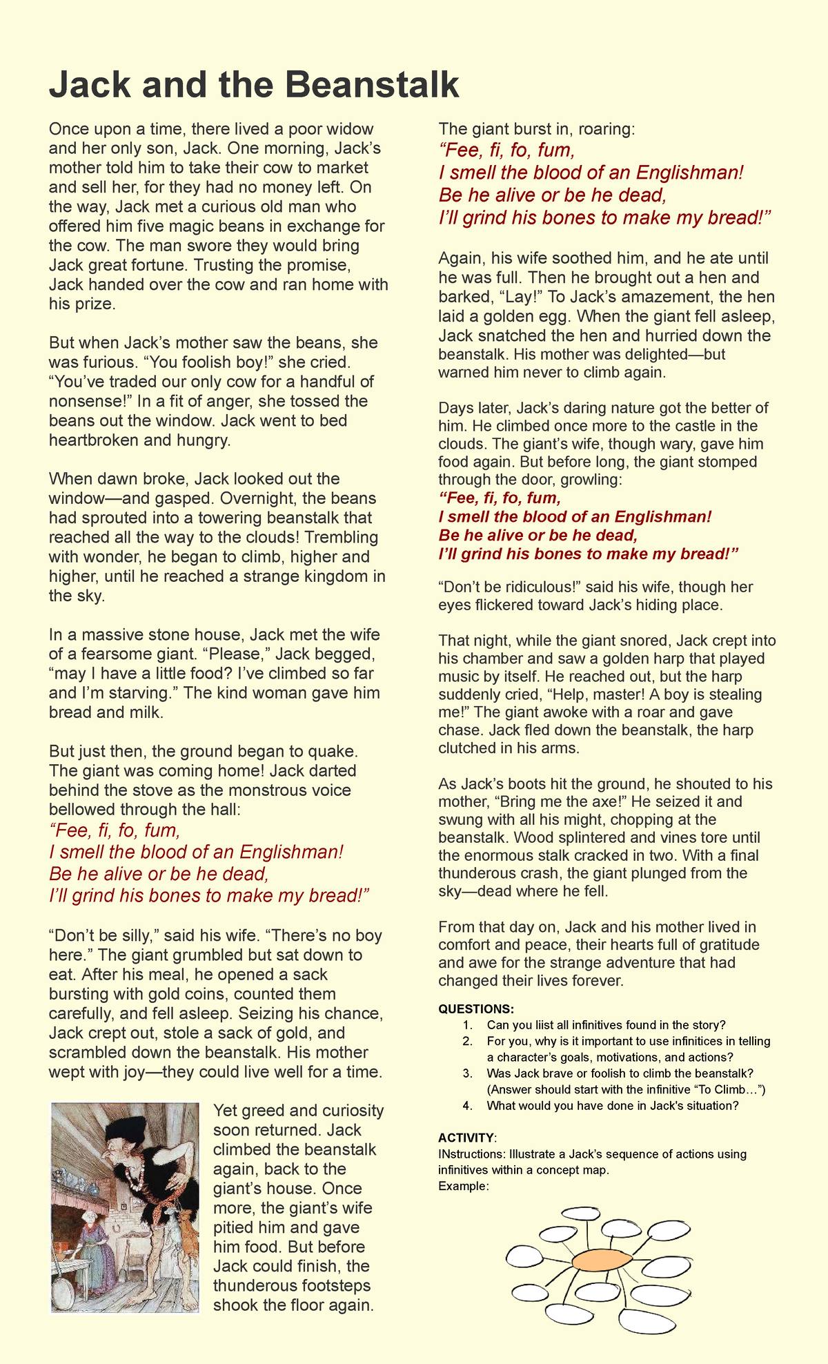 Jack and the Beanstalk - ASSIGNMENT on Infinitives - Studocu