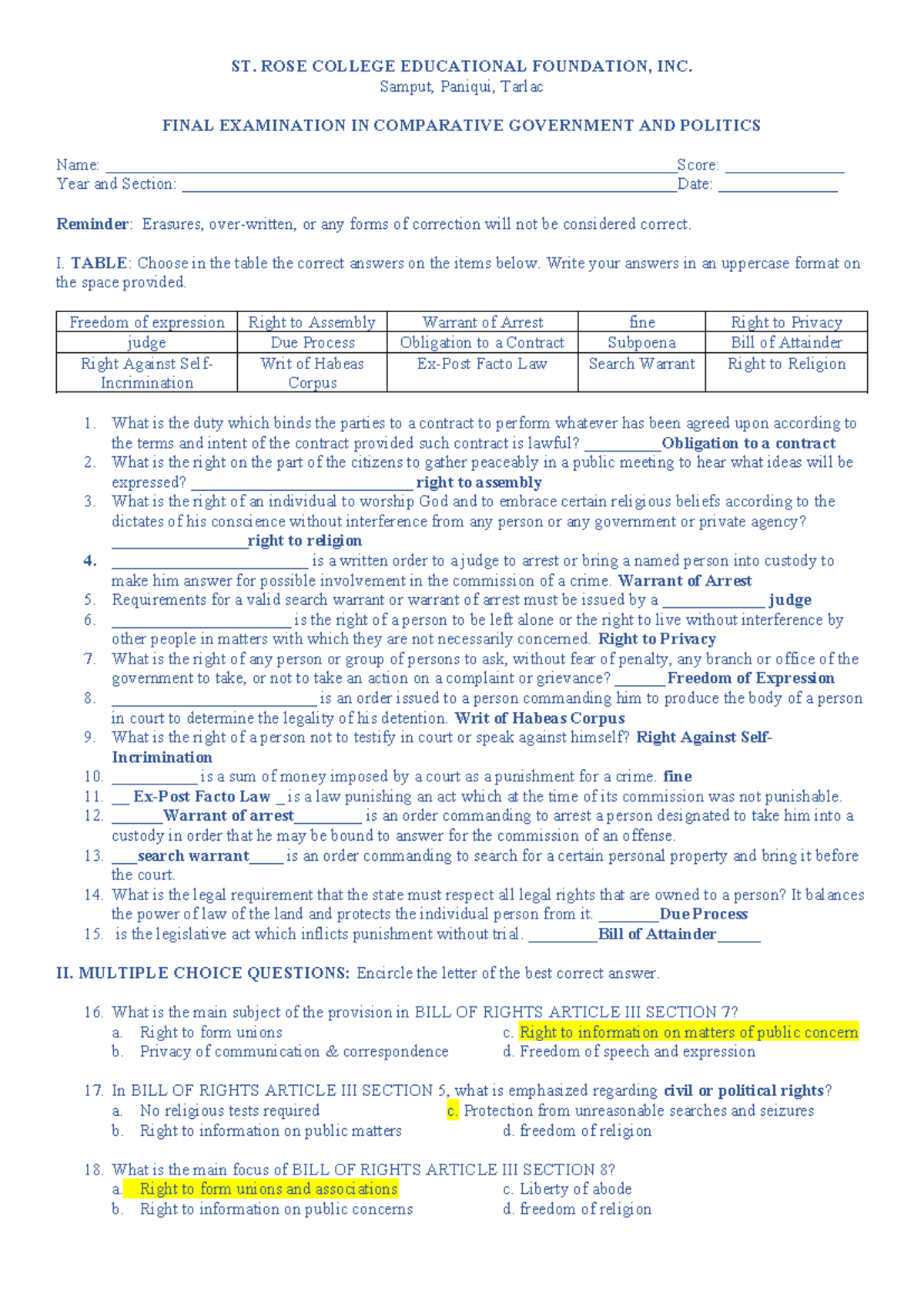 Final Exam CGP: Comparative Government & Politics Overview - Studocu