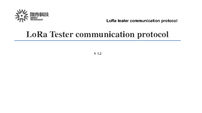 LoRa Tester Communication Protocol AN-106 V1.2 Overview - Studocu