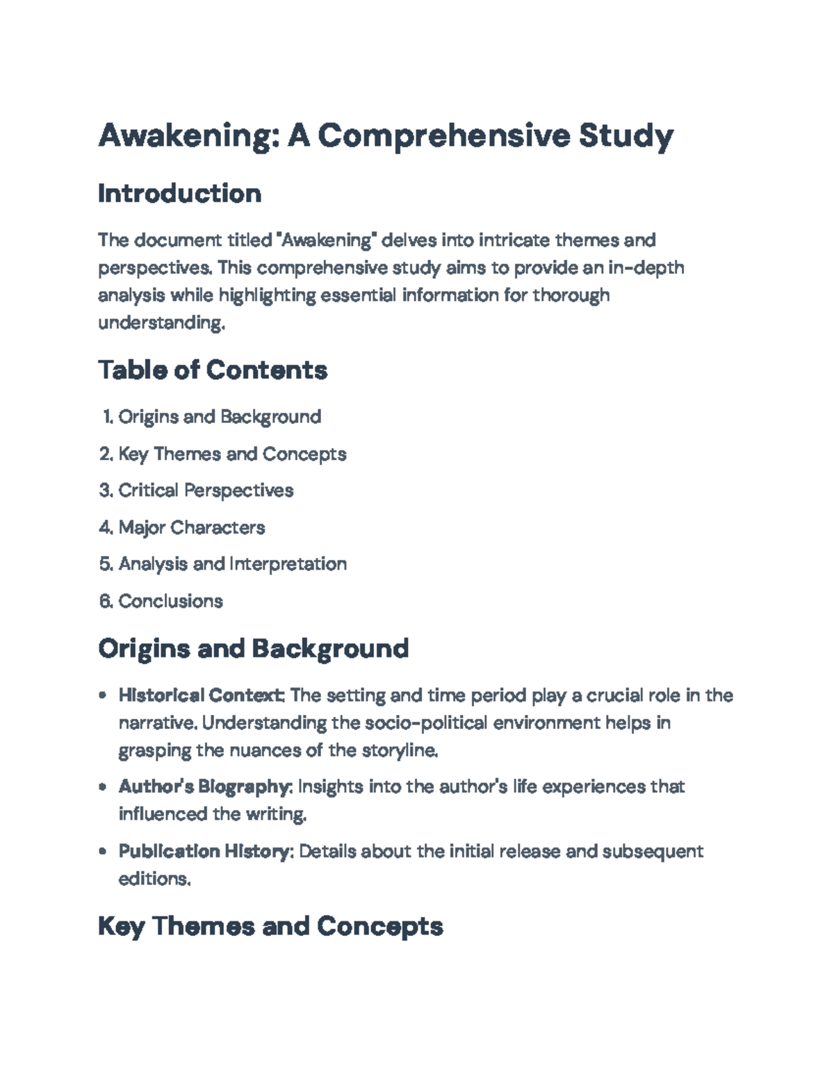 Awakening: A Detailed Analysis and Critical Perspective Study ...