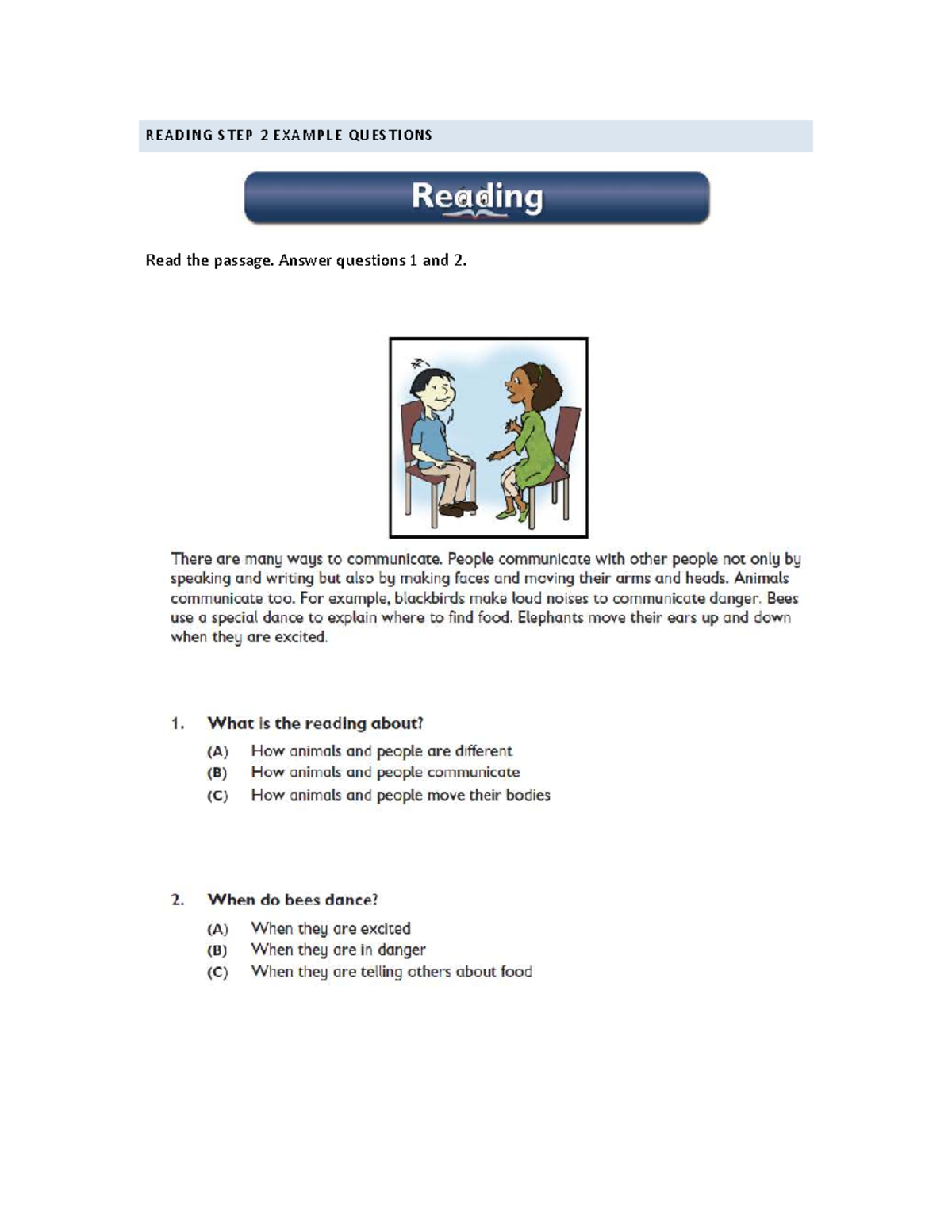 Step 2 Reading Sample Questions and Answers - Studocu