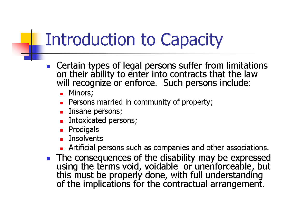 Capacity of Minors and Married Persons in Contract Law: An Overview ...