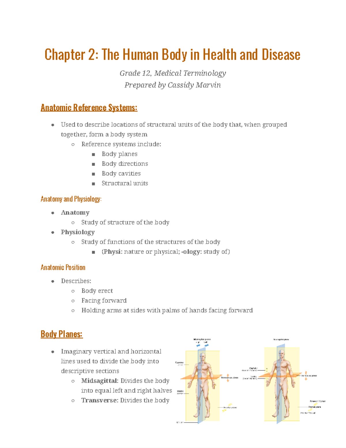Chapter 2: The Human Body in Health & Disease Notes (MEDT 12) - Studocu