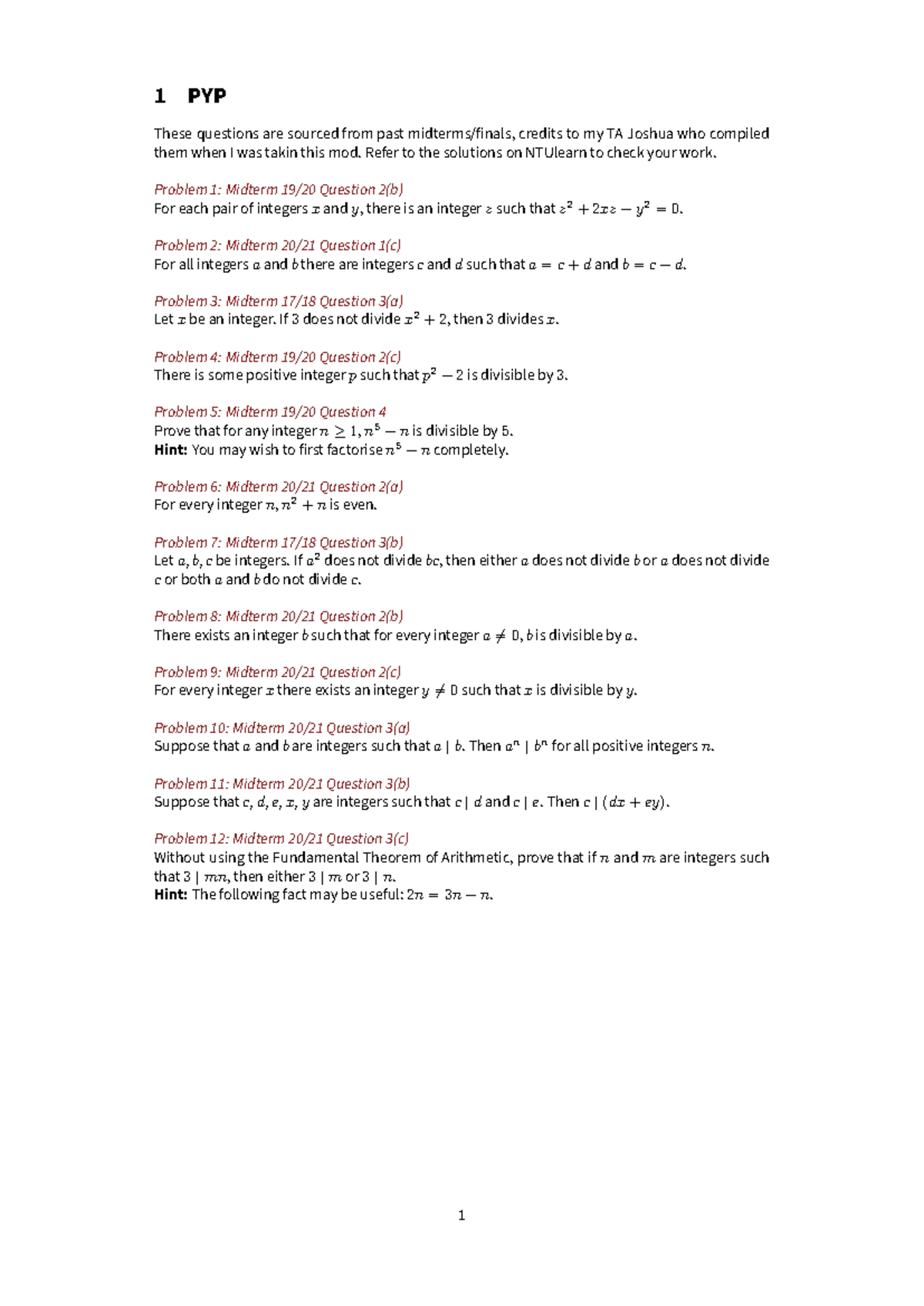 PYP 1: Midterm Questions and Solutions from Tutorial 6 - Studocu