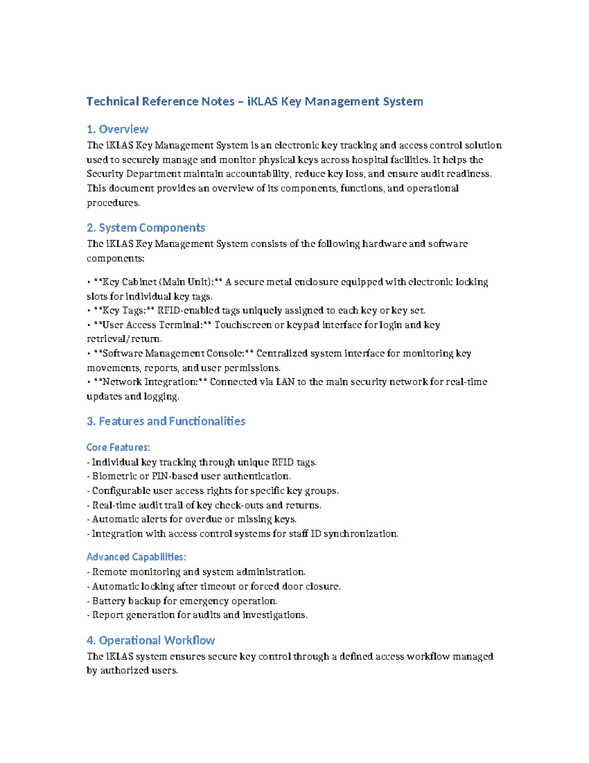 iKLAS Key Management System Overview & Features Guide - Studocu