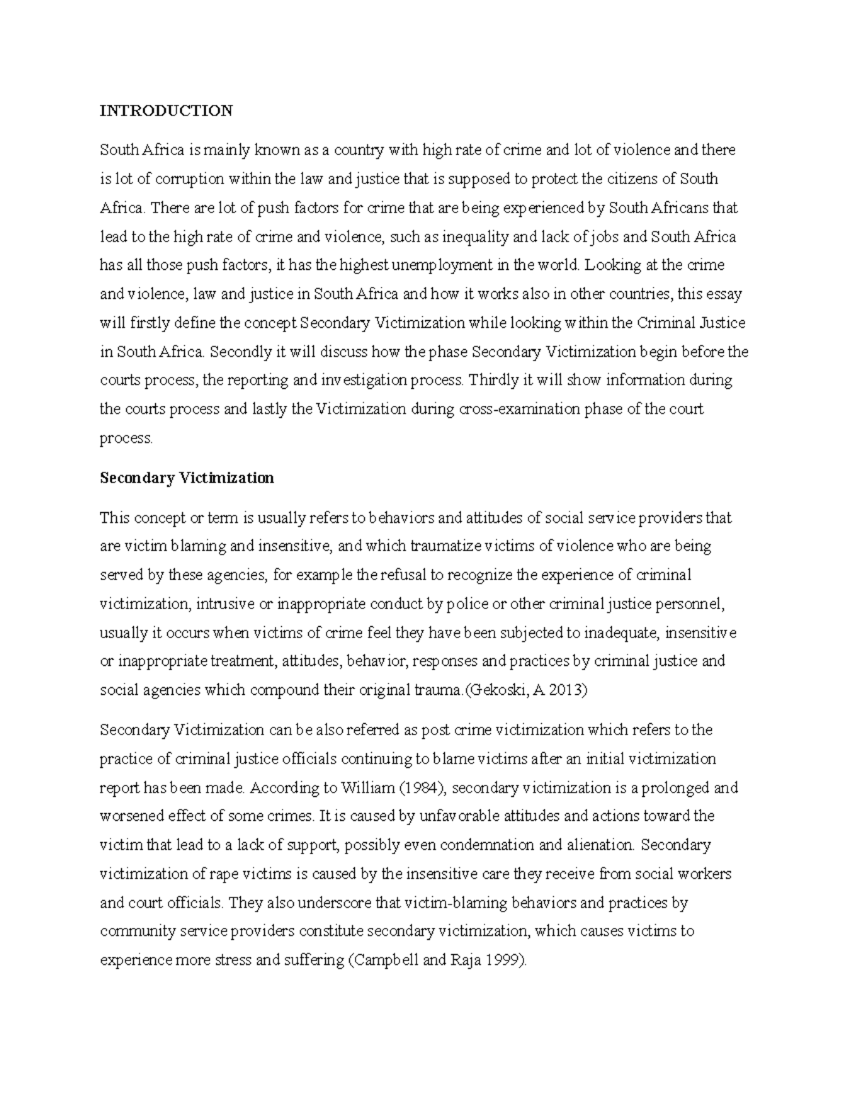 Criminology 202: Understanding Secondary Victimization in SA Justice ...