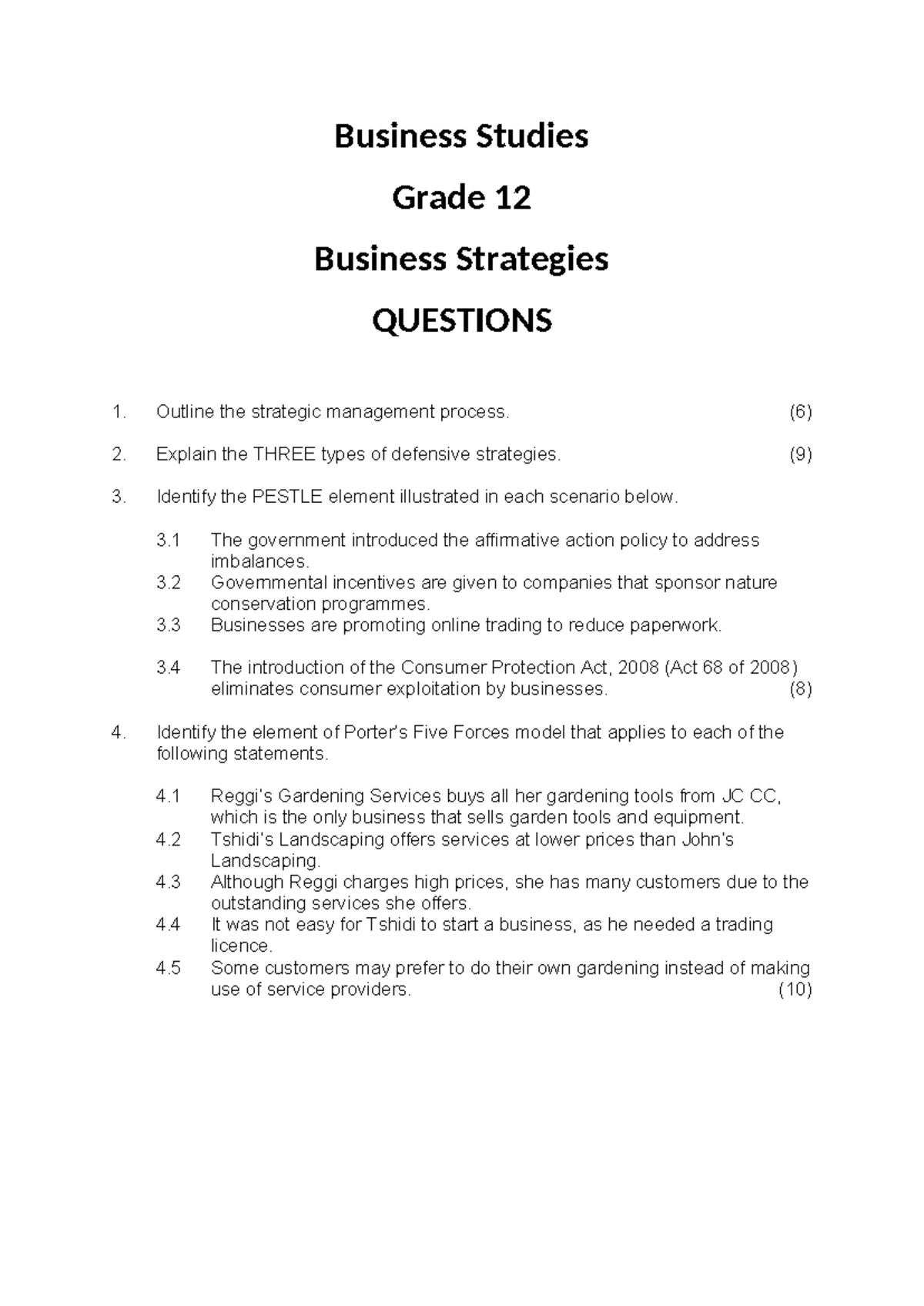 Grade 12 Business Strategies: Essential Questions & Insights Guide ...